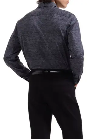 Bugatchi James Ooohcotton® Space Dye Button-up Shirt - Black
