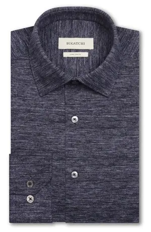 Bugatchi James Ooohcotton® Space Dye Button-up Shirt - Black