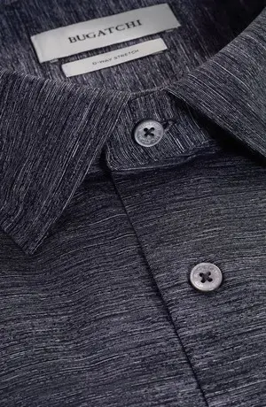 Bugatchi James Ooohcotton® Space Dye Button-up Shirt - Black