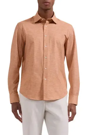 Bugatchi James Ooohcotton® Space Dye Button-up Shirt - Mango