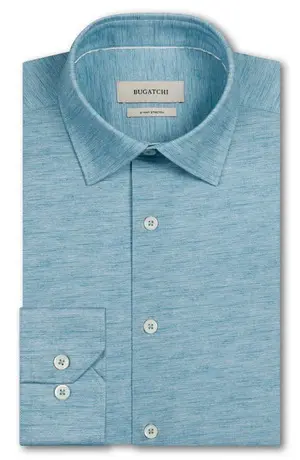 Bugatchi James Ooohcotton® Space Dye Button-up Shirt - Teal