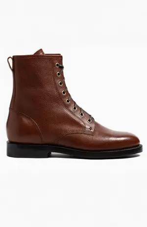 GRANT STONE Combat Lace Up Boots - Cotto