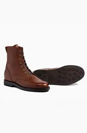 GRANT STONE Combat Lace Up Boots - Cotto