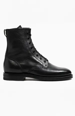 GRANT STONE Combat Lace Up Boots - Nero