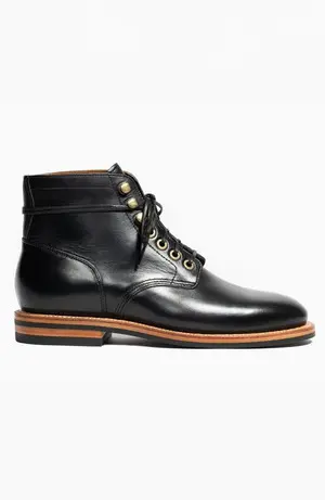 GRANT STONE Nora Lace-up Boots - Black Chromexcel