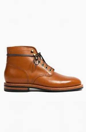 GRANT STONE Nora Lace-up Boots - Saddle Tan
