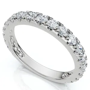 BLISS DIAMOND 0.84ct Diamond 3/4 Eternity Band In 14k Gold - 14k White Gold