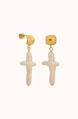 JOIANA JEWELRY Colette Cross Earrings - Stud/gold