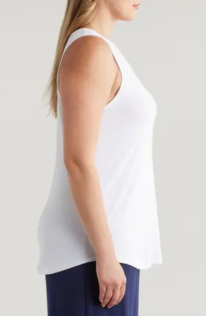 24SEVEN COMFORT APPAREL V-neck Jersey Tank - White