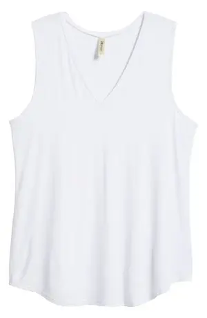 24SEVEN COMFORT APPAREL V-neck Jersey Tank - White