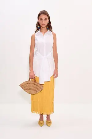 SIMONMILLER Inna Sleeveless Poplin Top - Macadamia