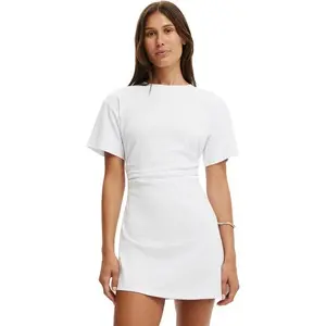 COTTON ON Boxy Tuck T-shirt Mini Dress - White