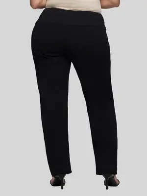 24SEVEN COMFORT APPAREL Stretch High-waist Dress Pants - Black