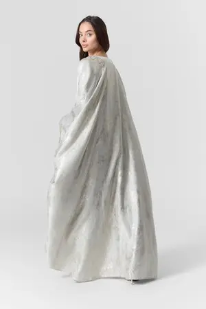LE FAFO Luna Metallic Silk Abaya Set