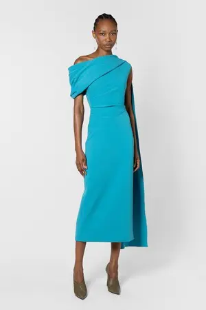 ROKSANDA Maite One Shoulder Midi Dress - Azure
