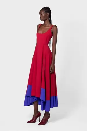 ROKSANDA Awn Floaty Midi Dress - Amaranthus