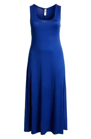 24SEVEN COMFORT APPAREL Sleeveless Scoop Neck Maxi Dress - Lapis