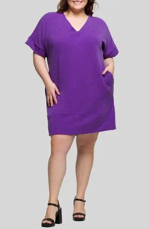 24seven Comfort Apparel V Neck Day Dresses