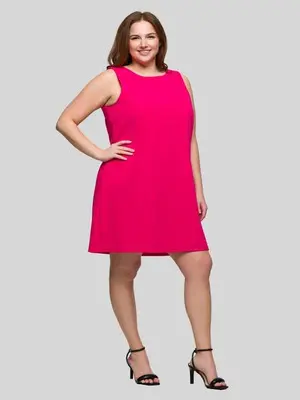 24SEVEN COMFORT APPAREL Sleeveless Mini Shift Dress - Pink