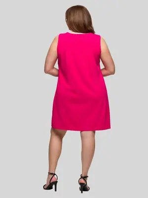 24SEVEN COMFORT APPAREL Sleeveless Mini Shift Dress - Pink