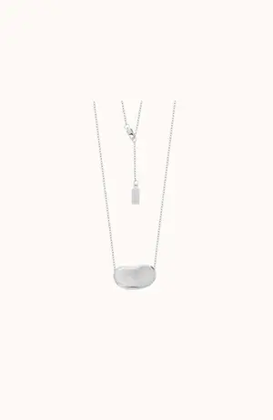 JOIANA JEWELRY Jumbo Bean Pendant Necklace - White Silver