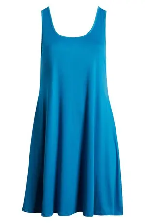 24SEVEN COMFORT APPAREL Stretch Fit & Flare Dress - Turquoise