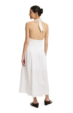 COTTON ON Kaity Halter Midi Dress - White Broderie