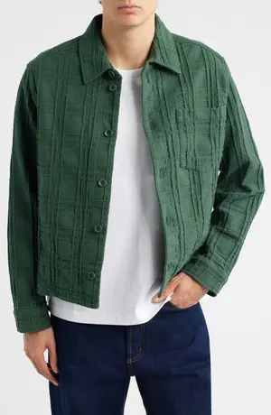 PERCIVAL Canyon Heavyweight Check Overshirt - Forest