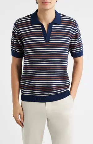 PERCIVAL Douglas Stripe Johnny Collar Polo