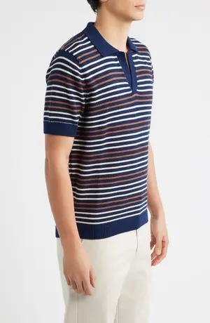 PERCIVAL Douglas Stripe Johnny Collar Polo