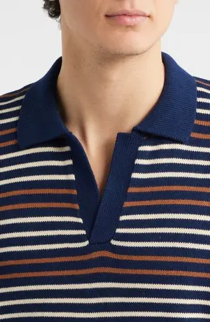 PERCIVAL Douglas Stripe Johnny Collar Polo