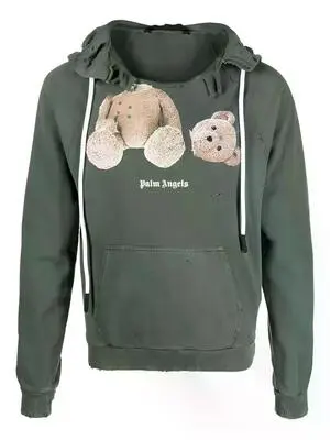 Palm Angels Bear-motif Hoodie - Green