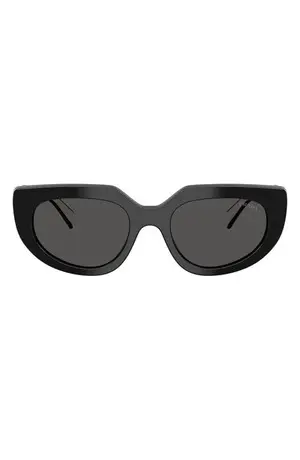 Prada 54mm Oval Sunglasses - Black