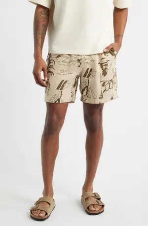 Oas Poplan Porto Linen Drawstring Shorts