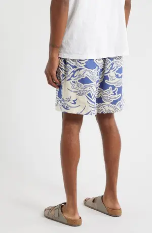 Oas Printed Linen Drawstring Shorts