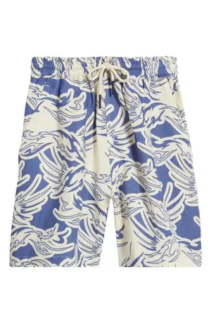 Oas Printed Linen Drawstring Shorts