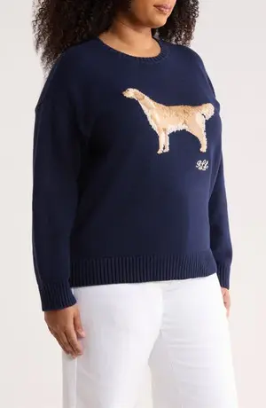 Ralph Lauren Dog Graphic Cotton Sweater