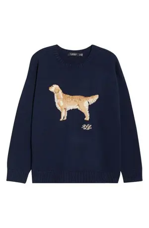 Ralph Lauren Dog Graphic Cotton Sweater