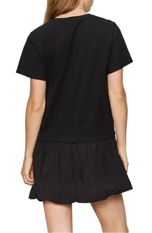 Sanctuary Mixed Media Bubble Hem Mini Dress