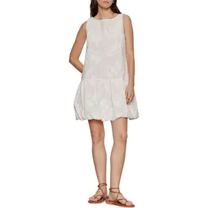 Sanctuary Garden Cotton Eyelet Bubble Hem Minidress - White
