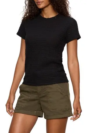 Sanctuary Perfect Puckered Lace T-shirt - Black