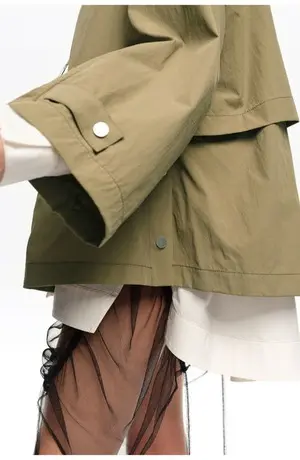 Bimba Y Lola Fluid A-line Trench - Khaki