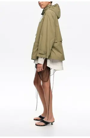 Bimba Y Lola Fluid A-line Trench - Khaki