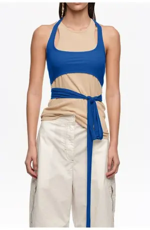Bimba Y Lola Fitted Top With Wrap-around Overlay
