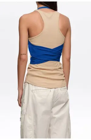 Bimba Y Lola Fitted Top With Wrap-around Overlay