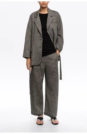 Bimba Y Lola Linen Tailored Jacket