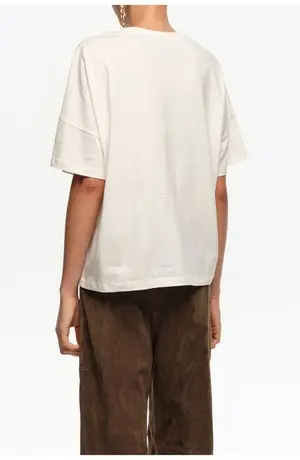 Bimba Y Lola Hand-embroidered Logo T-shirt - Ivory