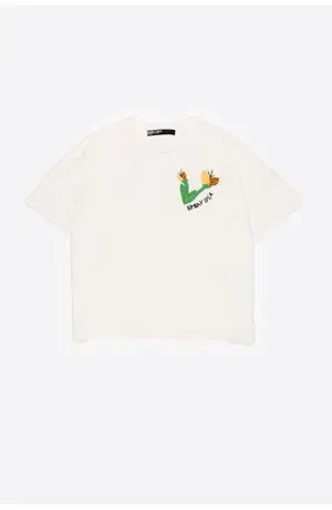 Bimba Y Lola Hand-embroidered Logo T-shirt - Ivory