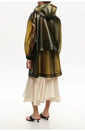 Bimba Y Lola Transparent A-line Trench Coat - Olive