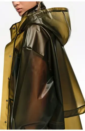 Bimba Y Lola Transparent A-line Trench Coat - Olive